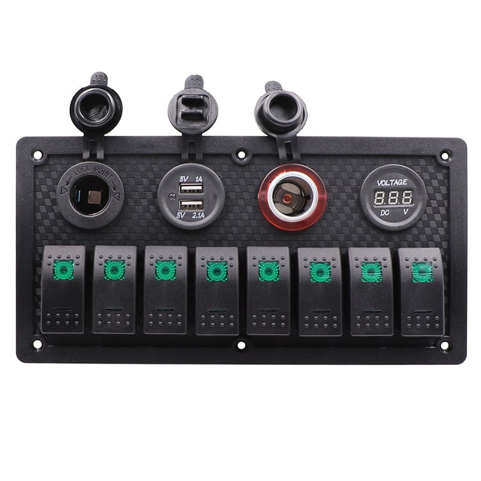 Geloo 8 Gang Marine Switch Panel Waterproof 12V Rocker Switch Panel ...