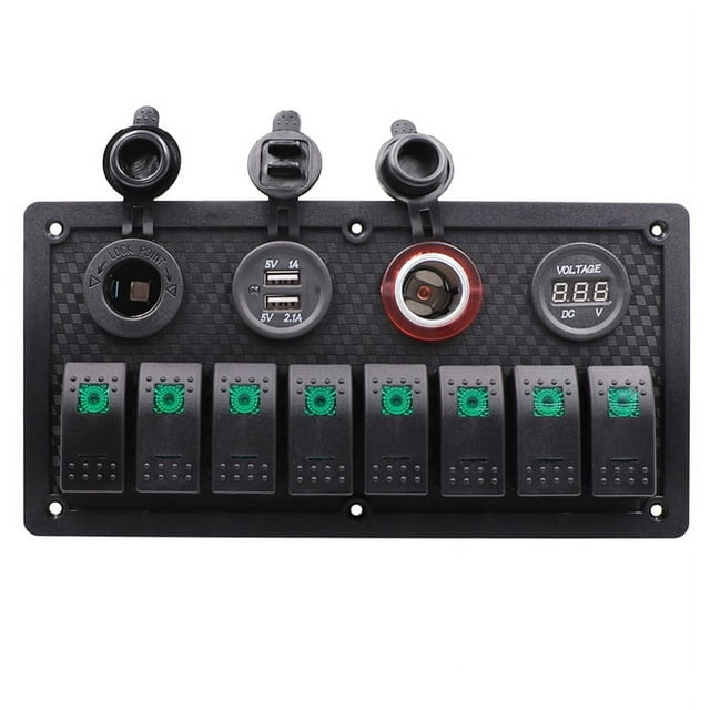 Geloo 8 Gang Marine Switch Panel Waterproof 12V Rocker Switch Panel ...