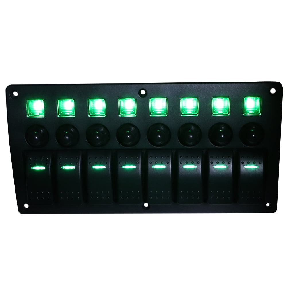 Geloo 8 Gang Rocker Switch Panel Circuit Breaker Overload Protection ...