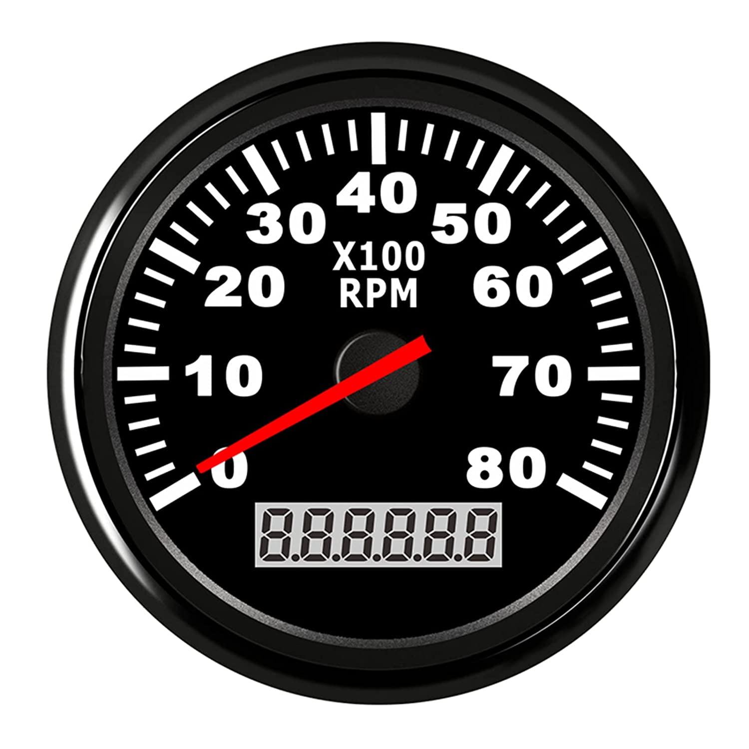 Geloo 85MM Boat Tachometer Meter Gauge 0-8000RPM Waterproof LCD ...