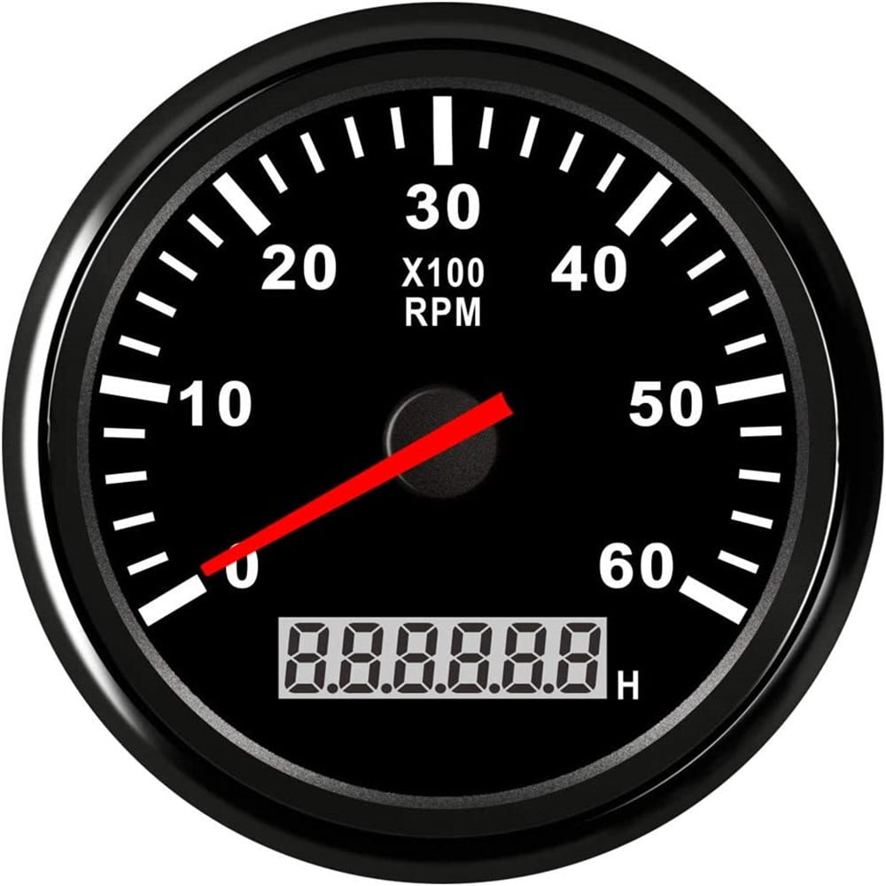 Geloo 85mm 6000 RPM Tachometer Gauge Digital Boat Tachometer Gauge for ...