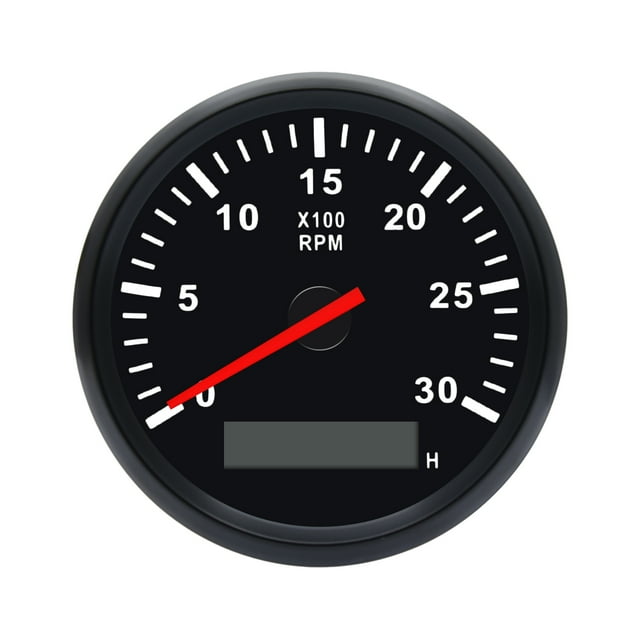 Geloo 85mm Marine Tachometer Gauge Hour Meter 0-3000 RPM Universal Boat ...