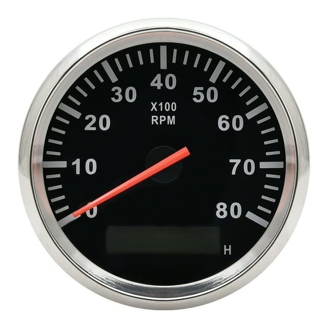 Geloo 85mm Tachometer 8000RPM Waterproof Marine Hourmeter Red LED ...