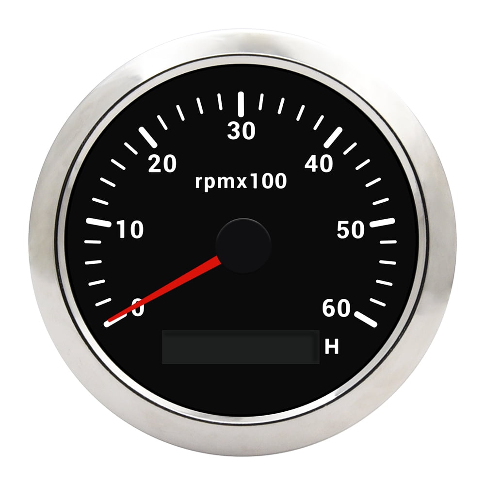 Geloo 85mm Tachometer Hour Meter 6000 RPM Waterproof RPM Gauge for ...