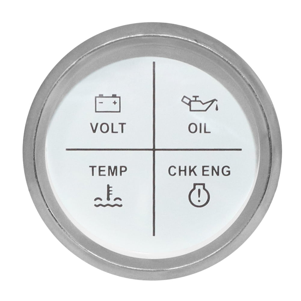 Geloo Alarm Indicator, 52mm/2in Alarm Gauge 4LED Alarm Indicator Volt ...