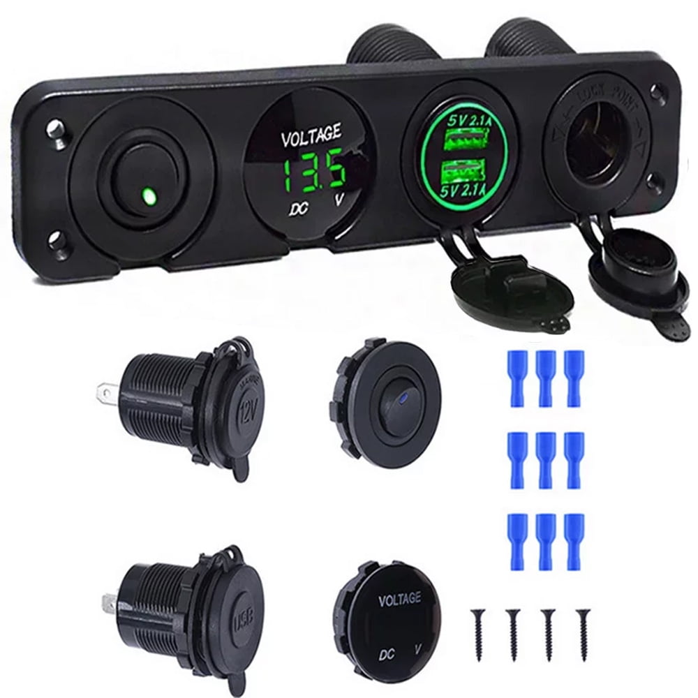 Geloo Charger Socket Panel Dual USB Port 12 V Cigarette Lighter Socket ...