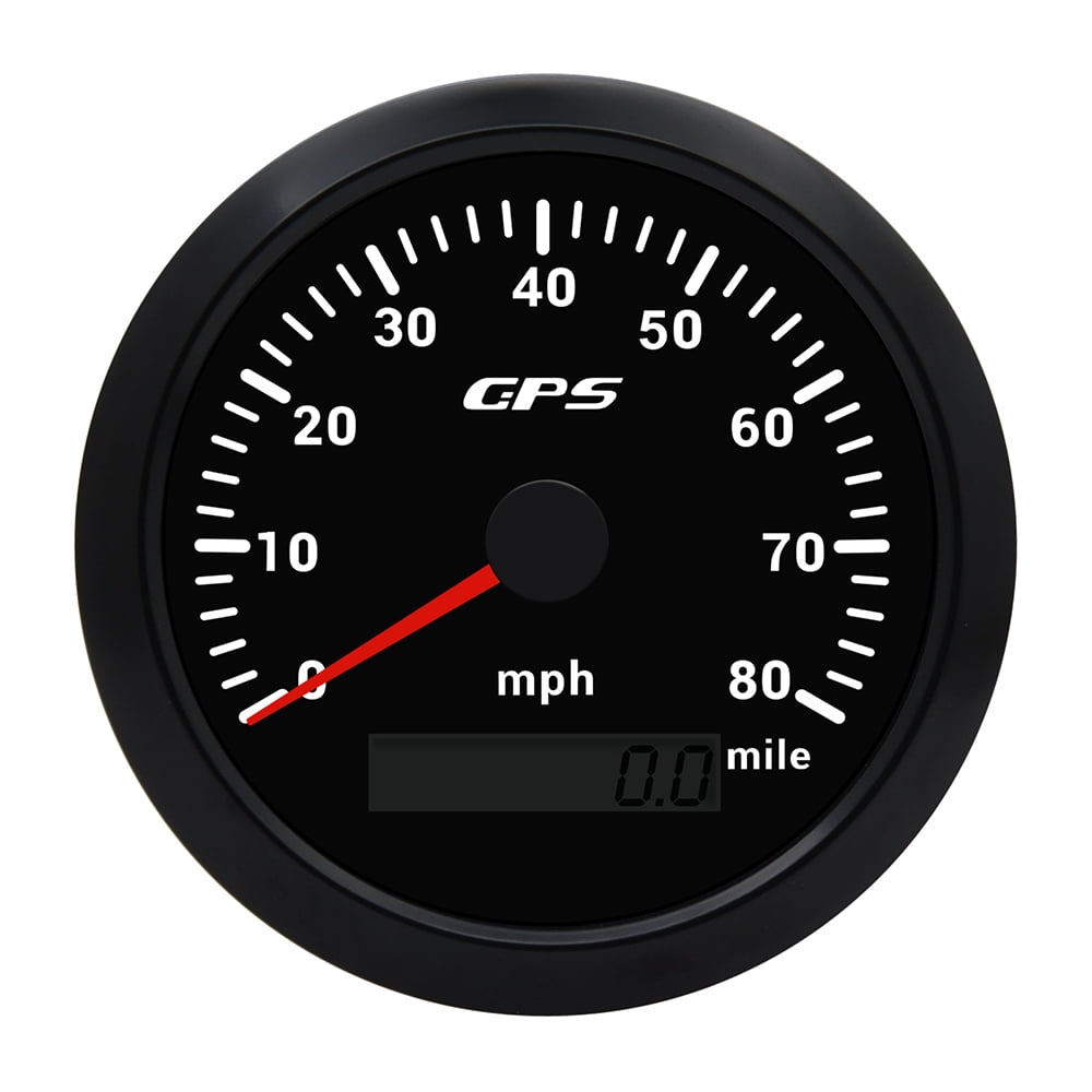 Geloo GPS Speedometer Gauge 80MPH Universal Digital Odometer Waterproof ...