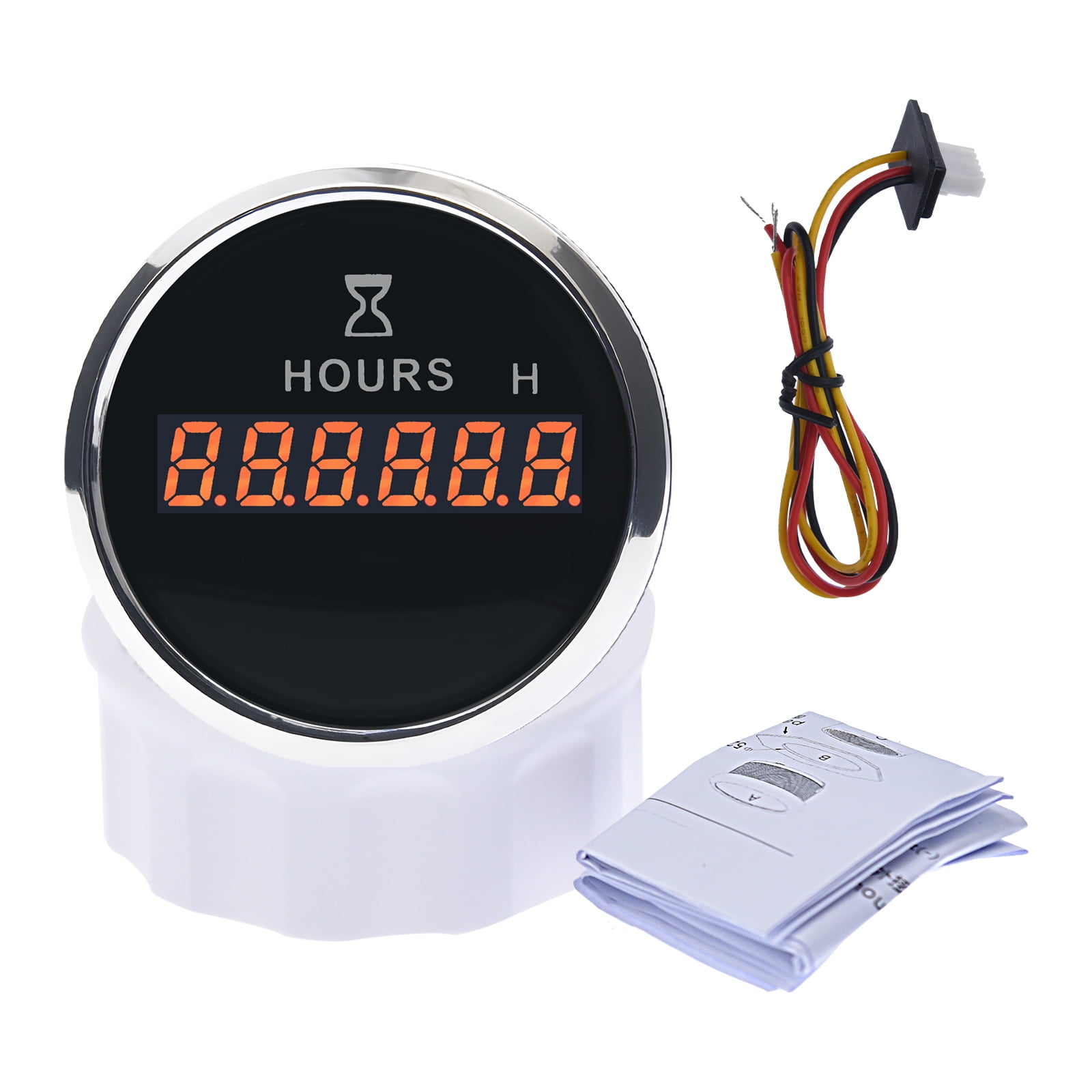 Geloo Hour Meter Gauge Digital Hour Gauge Waterproof 2" Hour Meter for ...