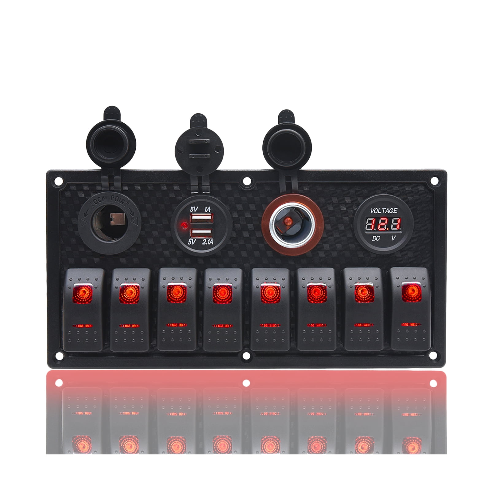 Geloo Marine Switch Panel 8 Gang Rocker Switch Panel Waterproof Pre ...