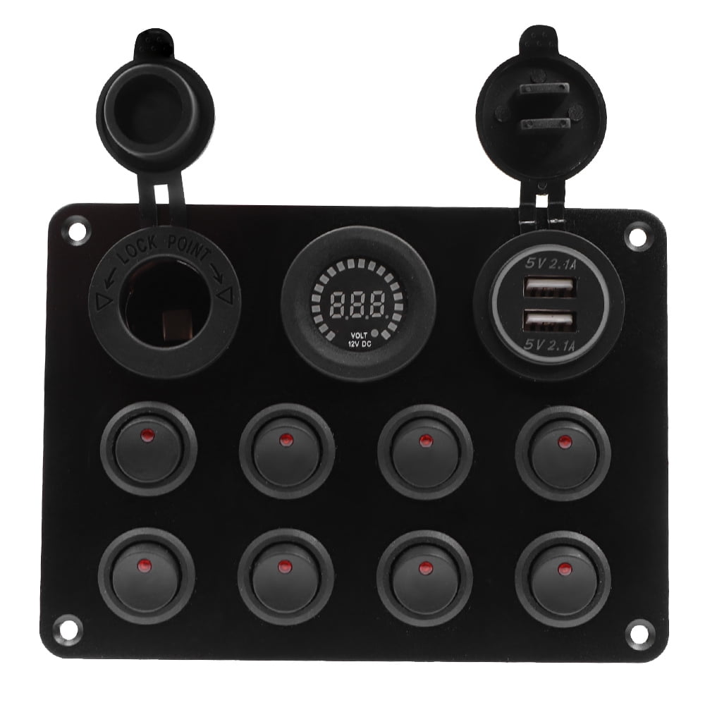 Geloo Marine Switch Panel Waterproof 8 Gang Rocker Switch Panel Toggle ...