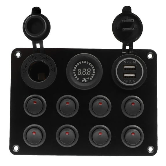 Geloo Marine Switch Panel Waterproof 8 Gang Rocker Switch Panel Toggle ...