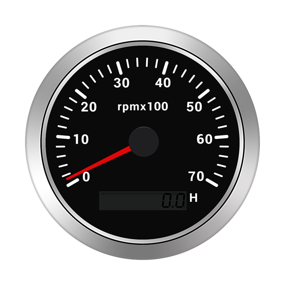 Geloo Marine Tachometer Hour Meter Waterproof Boat Tachometer Gauge 0 ...