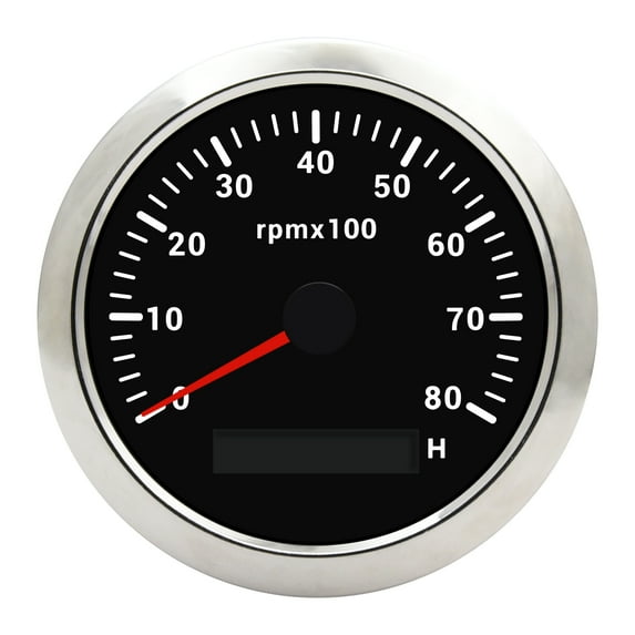Geloo Tachometer 8000RPM Tach Gauge Hour Meter for Boat Marine 85mm ...