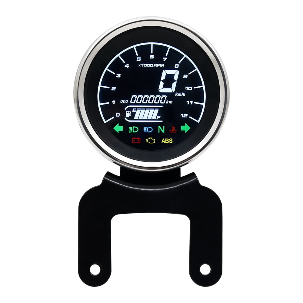 Geloo Universal Motorcycle Speedometer Digital Odometer Tachometer RPM ...