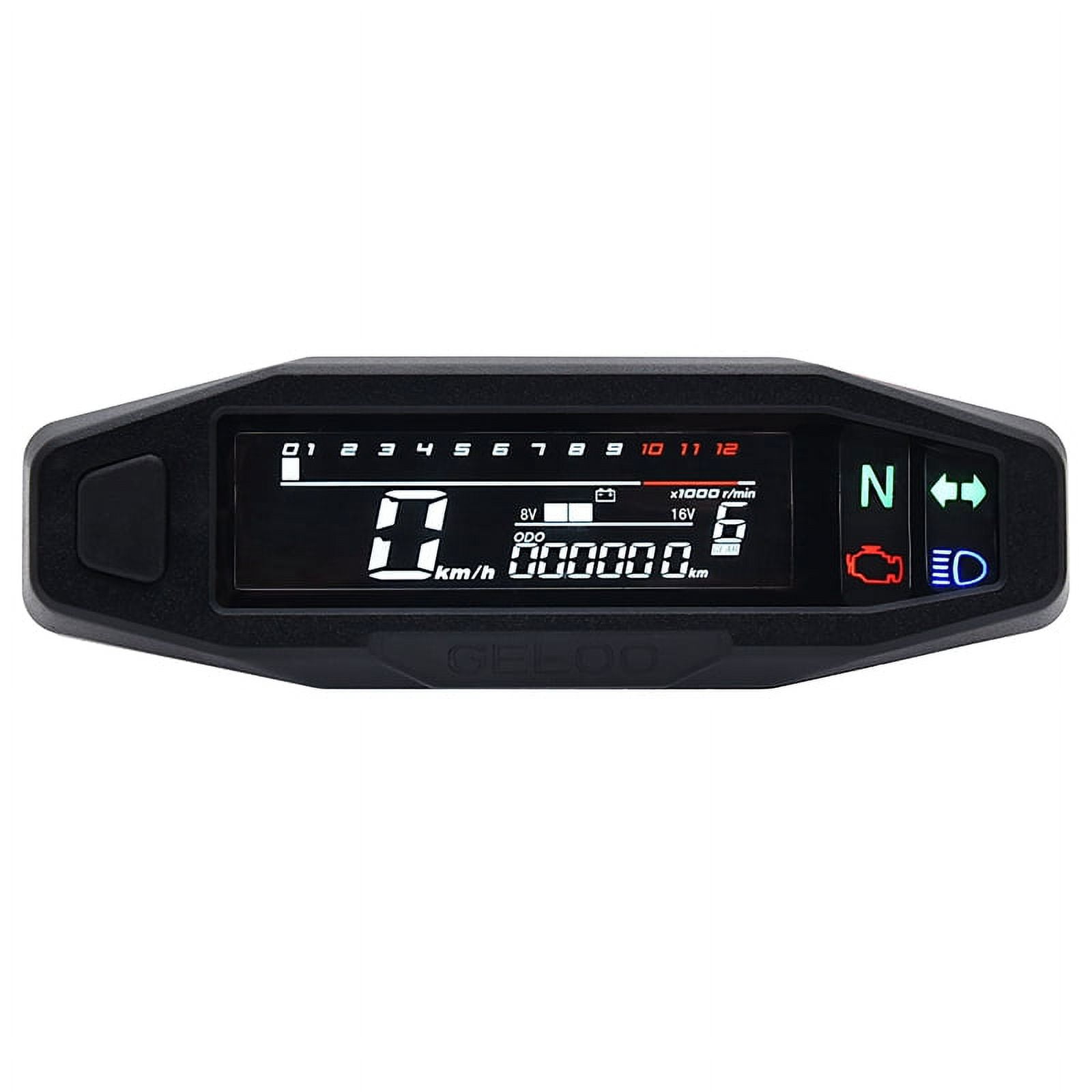 Geloo Universal Motorcycle Speedometer Digital Speedometer Odometer ...