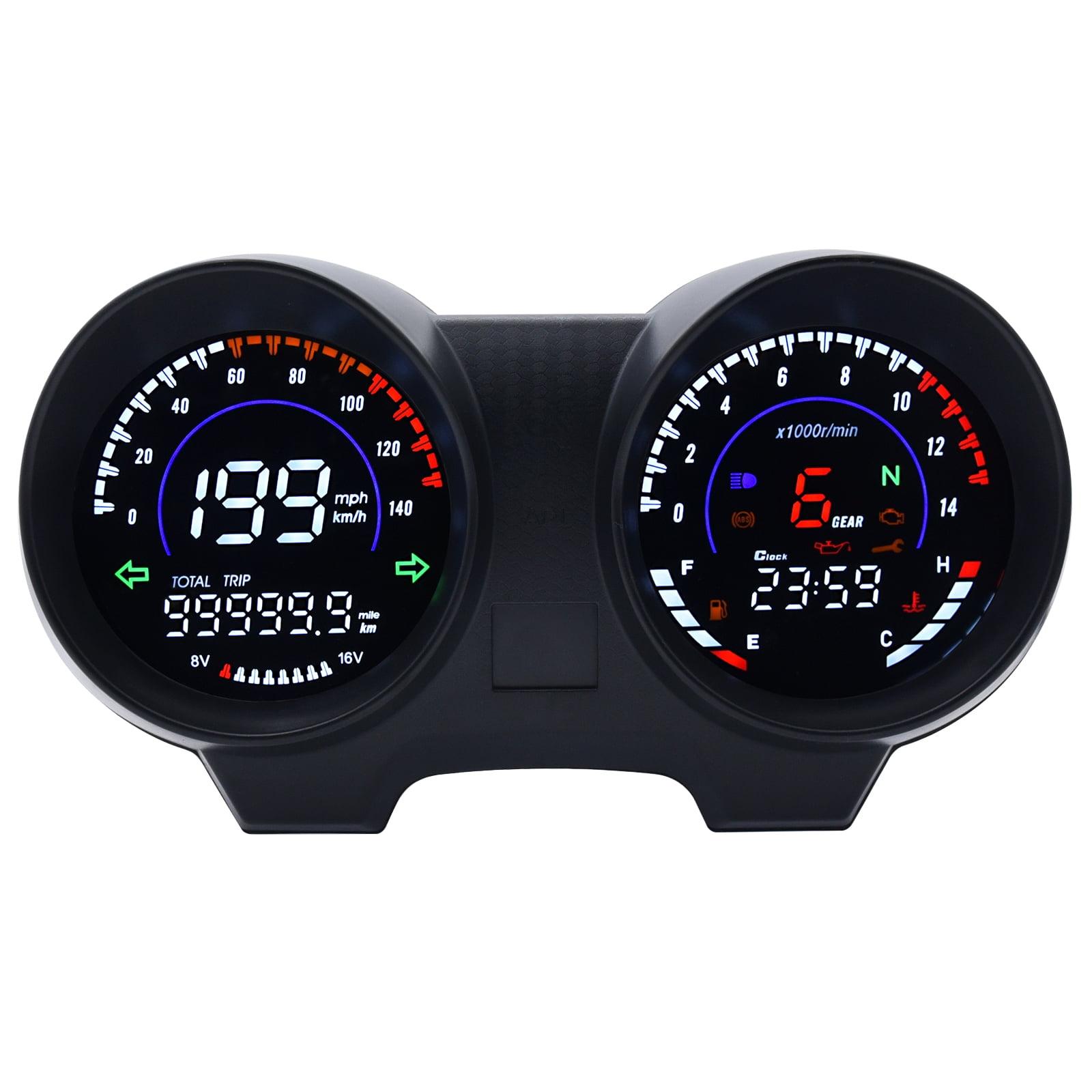 Gelool Digital Motorcycle Speedometer and Tachometer Odometer Gauge for ...