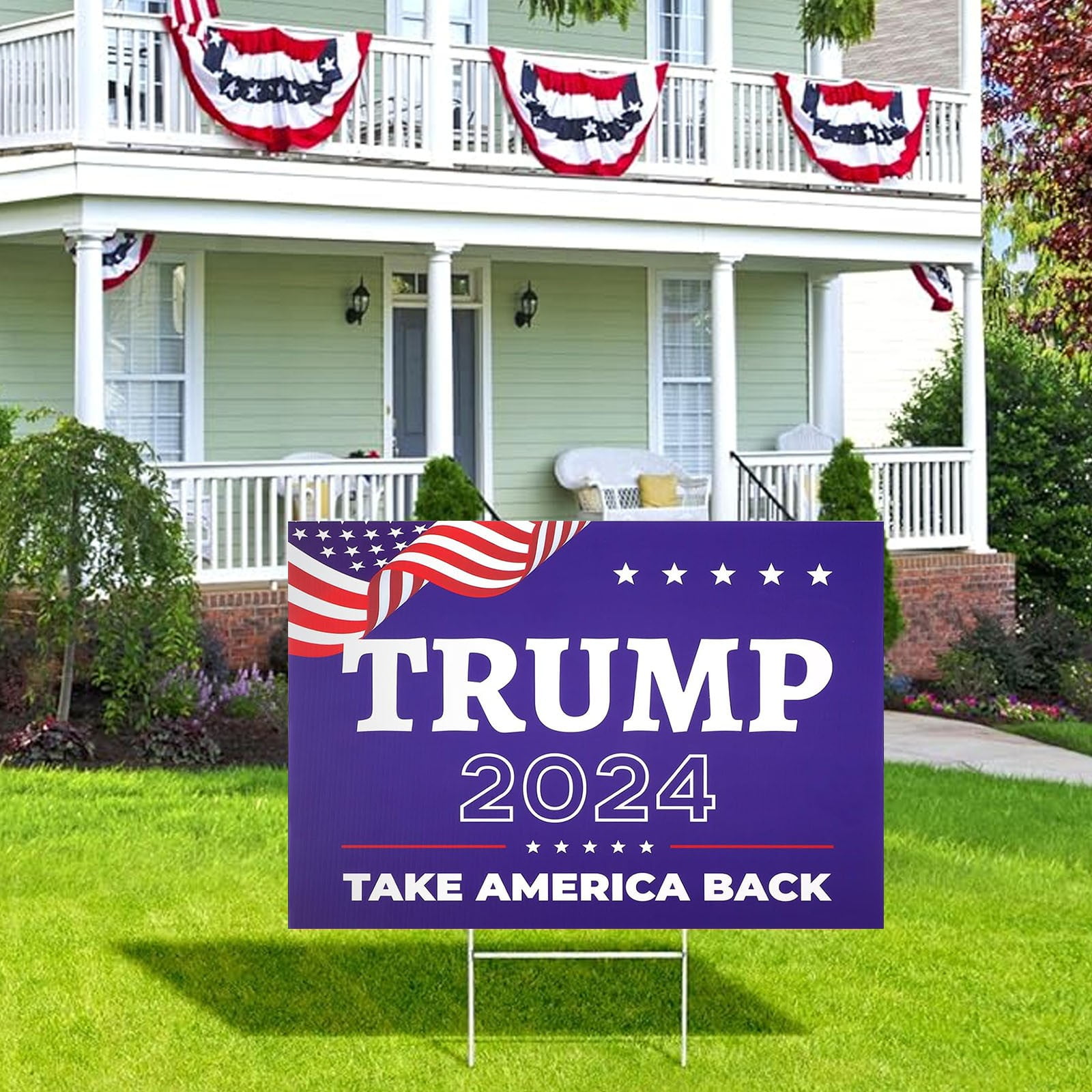 Gelren Hot Style2024 Yard Sign 16x12 Inch Double President Take America ...