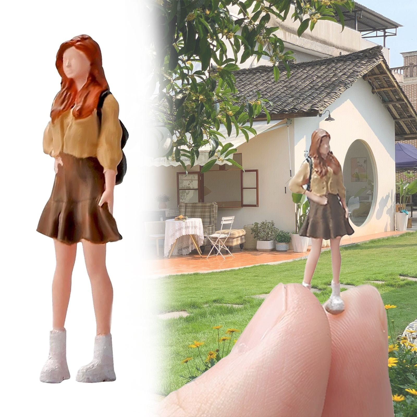 Gelren Reduced Desktop Ornament 1:64 Scale Miniature Girl Figure ...