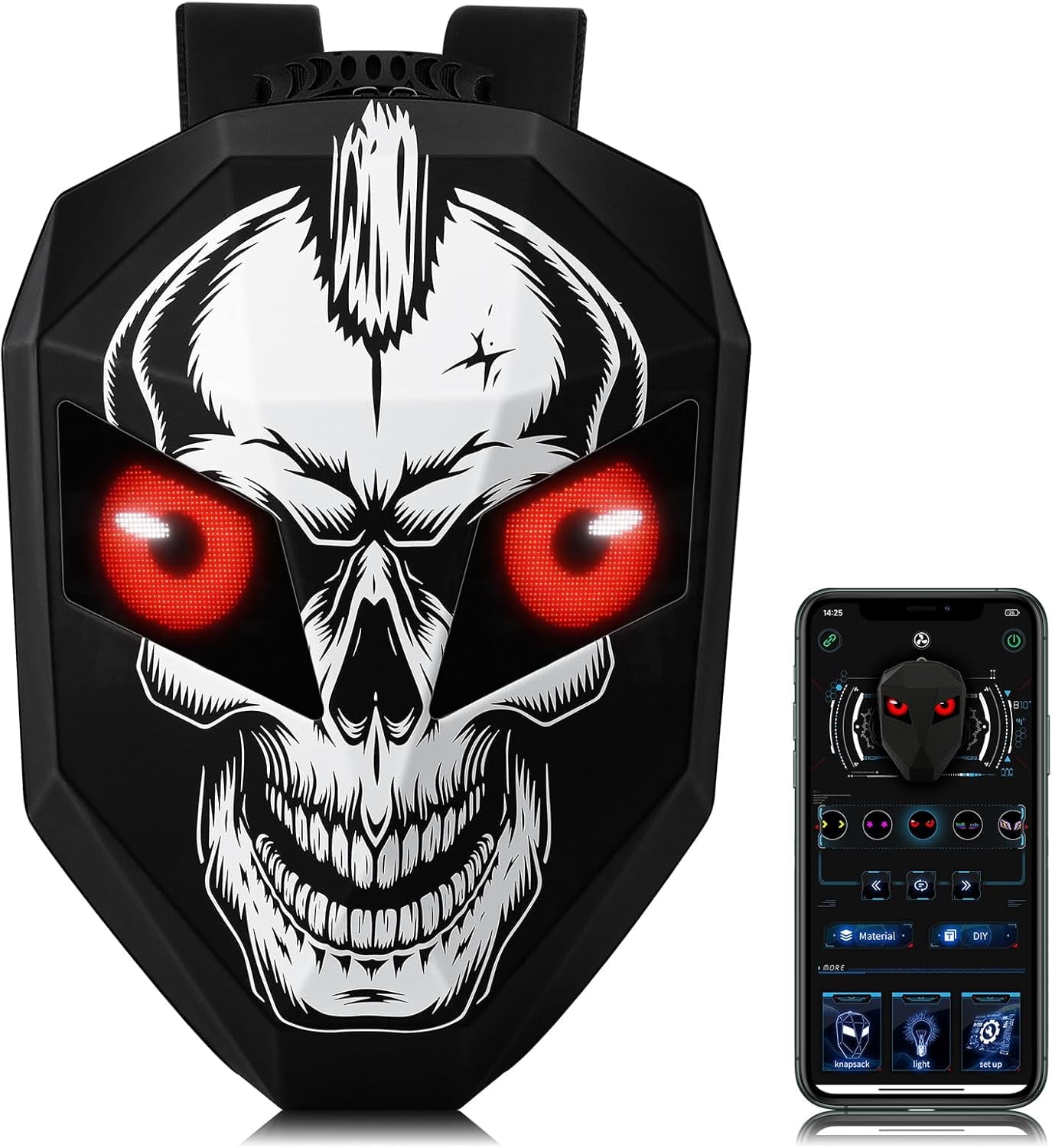 Gelrova Knight LED Motorcycle Backpack, Hard Case Riding Backpack DIY ...