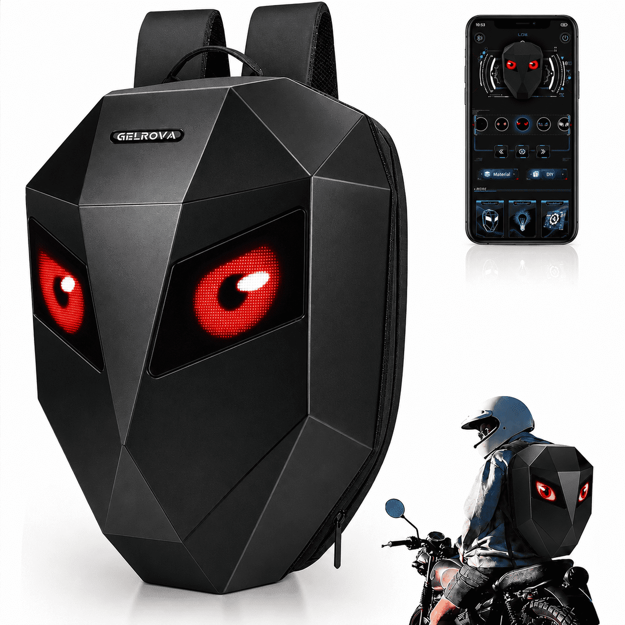 Gelrova, Smart Motorcycle Backpack, 19-inch, Black - Walmart.com