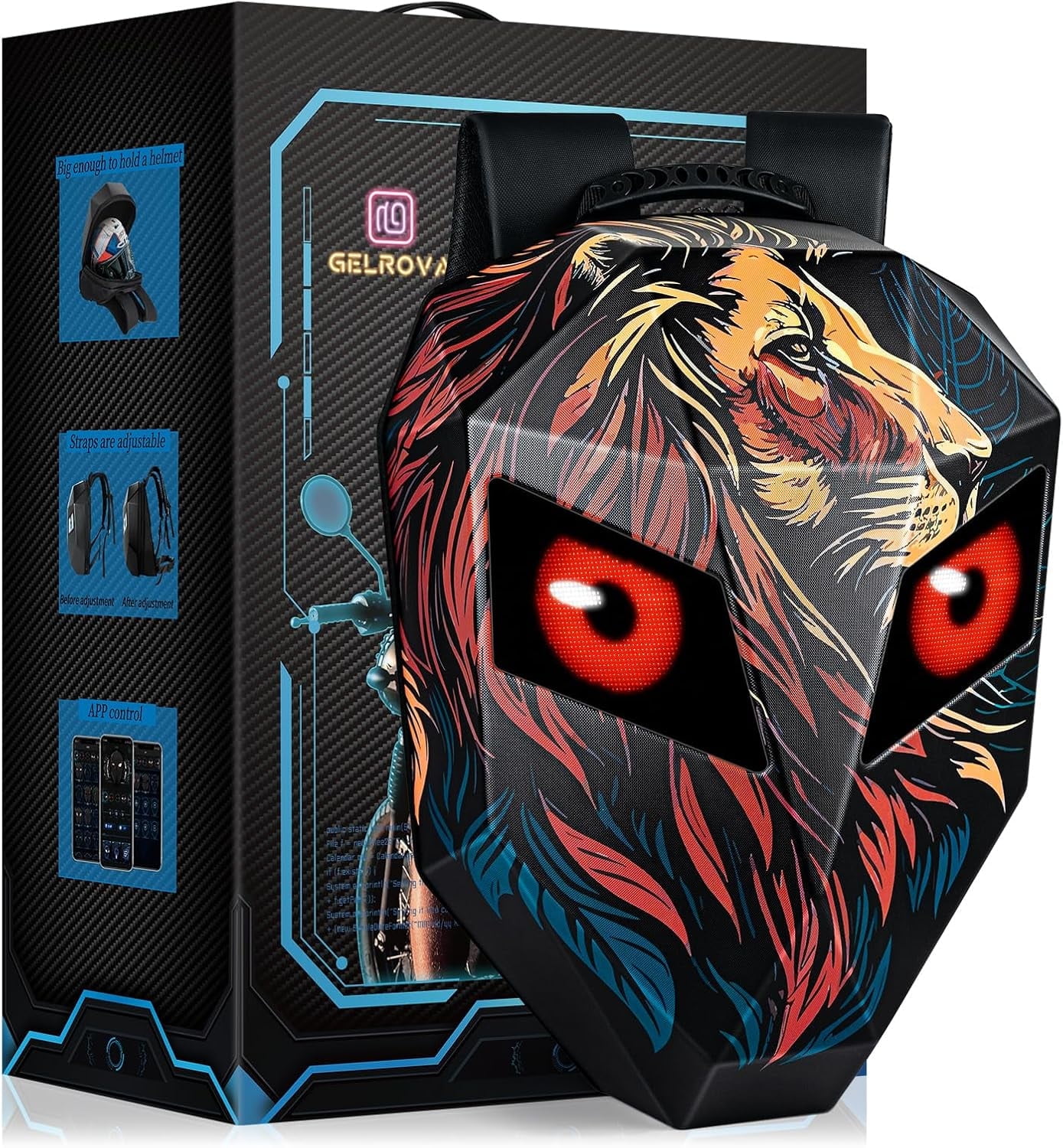 Gelrova Lion Knight Serise LED Backpack 19inch, LED Rider Backpack for ...