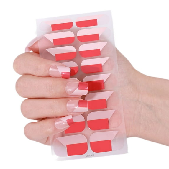 Gels Nails Strips Glittering Gels Nails Sticker French Tip Nails Art ...