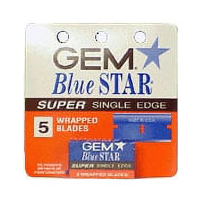 Gem Blue Star Super Blades Single Edge Wrapped Razor Blades - 5 Ea, 3 ...