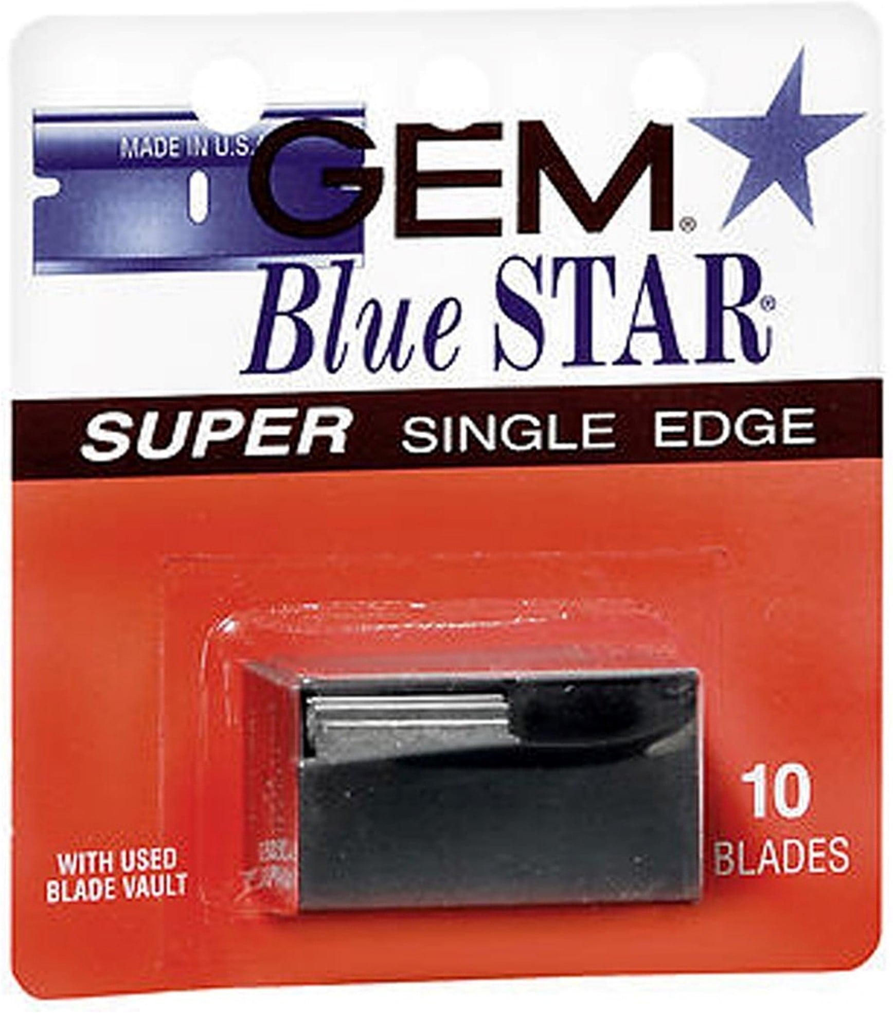 Gem Blue Star Super Single Edge Blades, 10 Count, Safety Razor ...