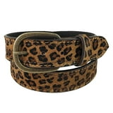 Gem Dandy Accessories Womens Ladies Hair On Leopard Print Belt L Brown - Walmart.com