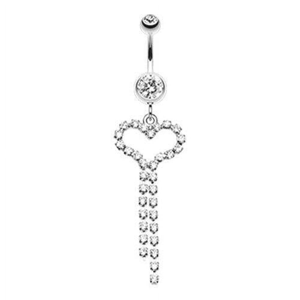 Gem Encrested Heart Belly Button Ring - Walmart.com