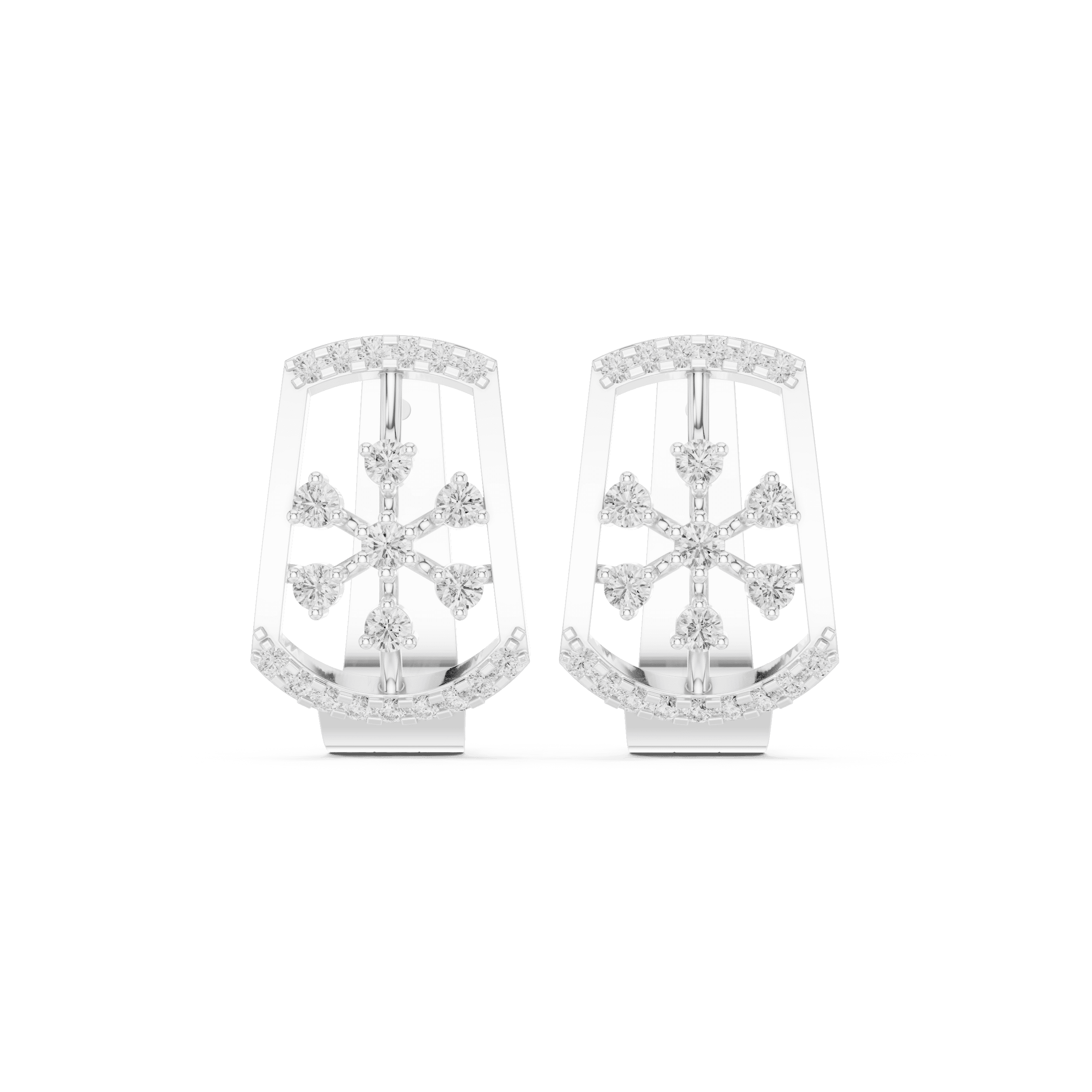 Gem O World Snowflake American Diamond Hoop Earrings for Women ...