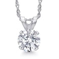 Gem Stone King 0.50 Ct Round E-F Lab Grown Diamond 14K White Gold ...