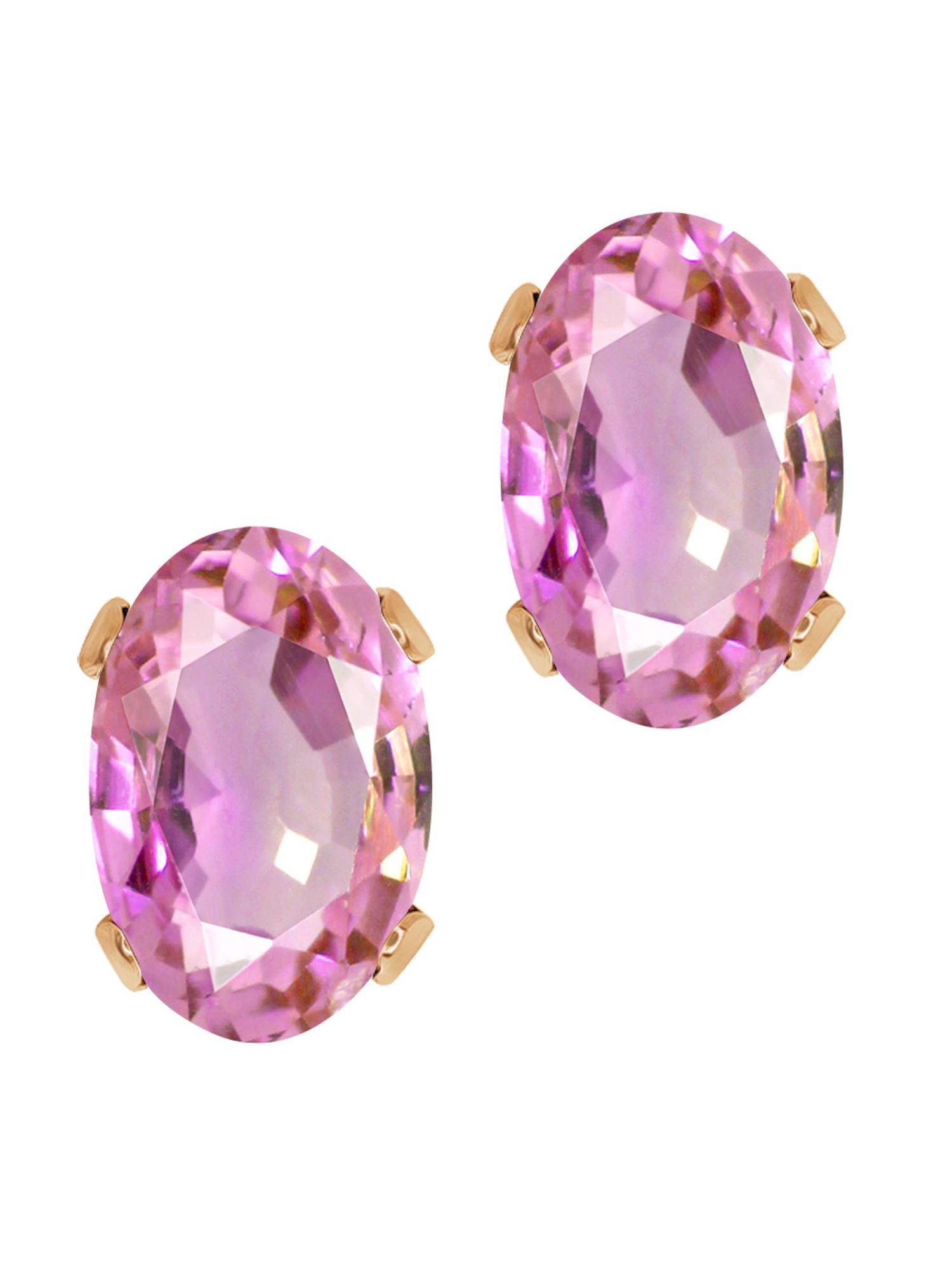 Gem Stone King 1.10 Ct Oval 6x4mm Pink Sapphire 18K Rose Gold Plated ...