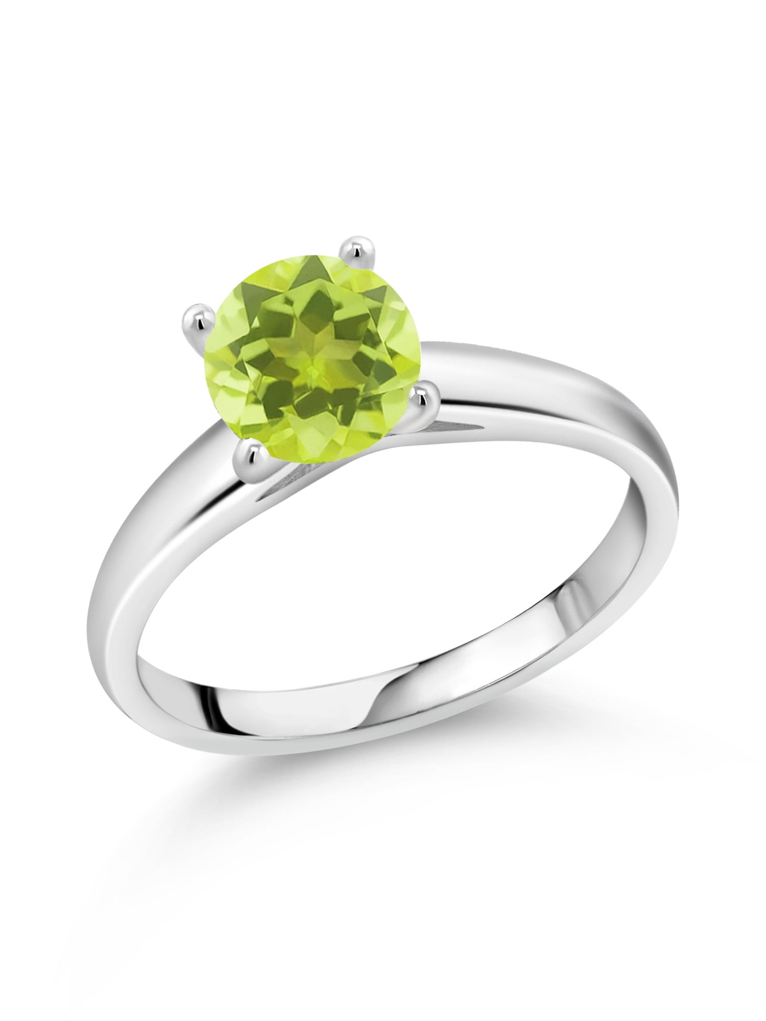 Gem Stone King 1.20 Ct 7mm Round Yellow Lemon Quartz 10K White Gold ... Gem Stone King 1.20 Ct 7mm Round Yellow Lemon Quartz 10K White Gold ...