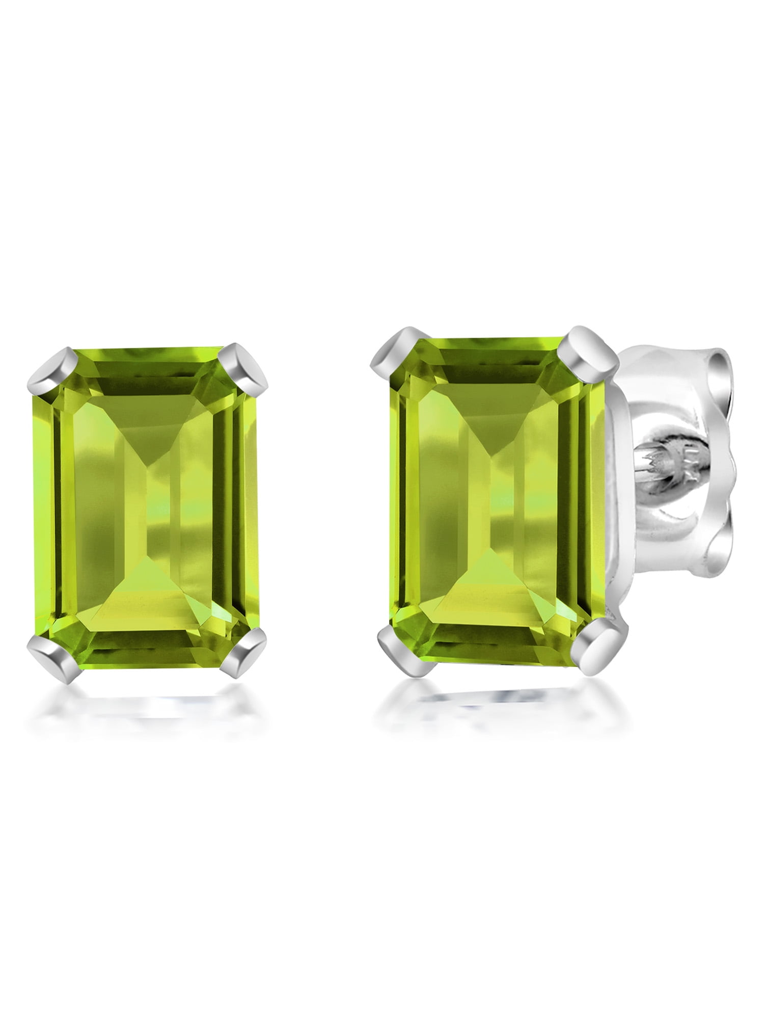 Gem Stone King 1.20 Ct Emerald Cut 6x4mm Green Peridot 925 Sterling ... Gem Stone King 1.20 Ct Emerald Cut 6x4mm Green Peridot 925 Sterling ...