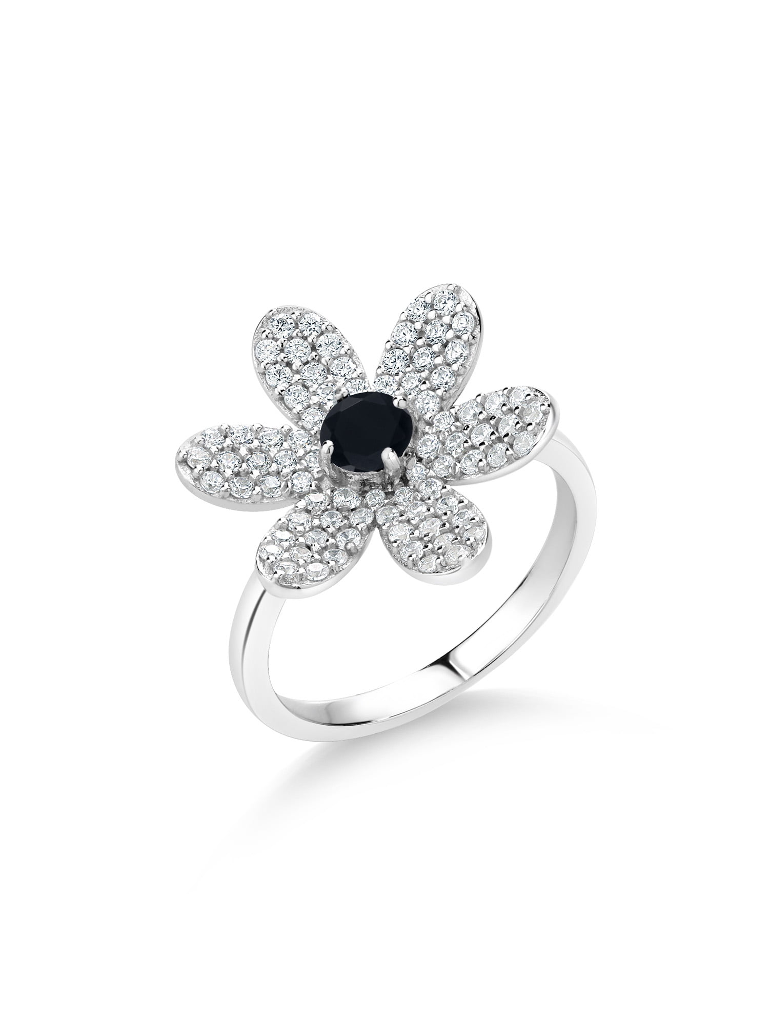 Gem Stone King 1.20 Ct Round Black Onyx 925 Sterling Silver Ring ... Gem Stone King 1.20 Ct Round Black Onyx 925 Sterling Silver Ring ...
