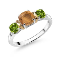 Gem Stone King 1.60 Ct Cushion Checkerboard Black Onyx Green Peridot ...