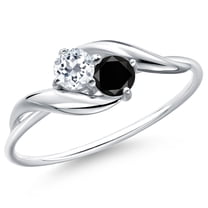 Gem Stone King 925 Sterling Silver Round E-F Lab Grown Diamond Swiss ...