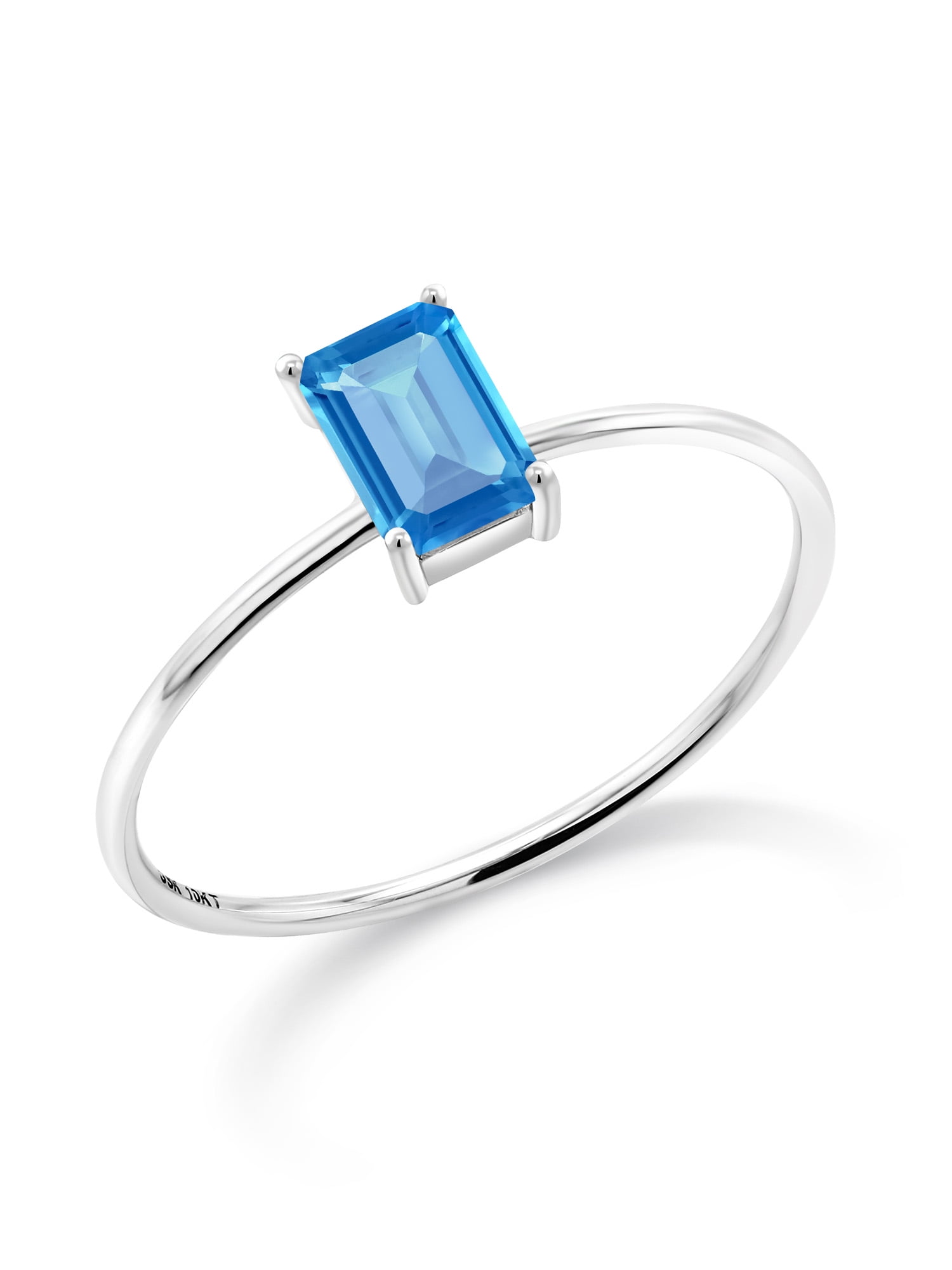 Gem Stone King 10K White Gold Solitaire Engagement Ring 0.70 Ct Octagon ...