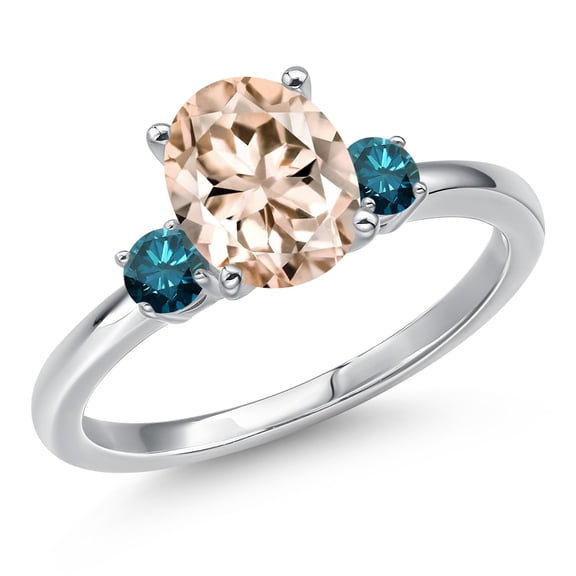 Gem Stone King 14K Two Tone Gold White Created Sapphire and Lab Grown ...