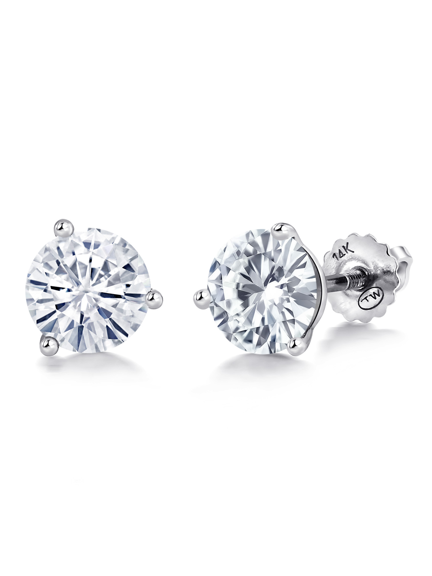 Moissanite Earrings Screw Back