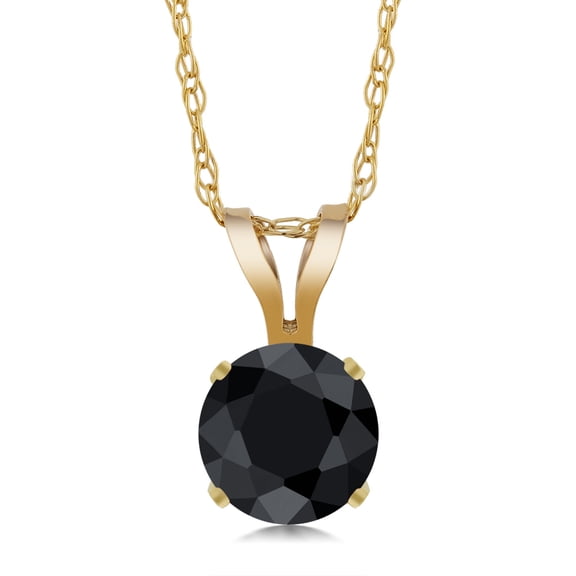 Gem Stone King 14K Yellow Gold Red Garnet and Lab Grown Diamond Pendant ...