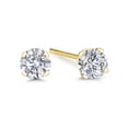 Gem Stone King 14K Yellow Gold Lab Grown Diamond Stud Earrings for ...