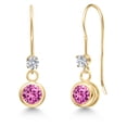 Gem Stone King 14K Yellow Gold Pink Created Sapphire and Lab Grown ...