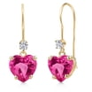 Gem Stone King 14K Yellow Gold Blue Created Sapphire and Lab Grown ...