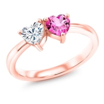Gem Stone King 18K Rose Gold Plated Silver Round London Blue Topaz ...