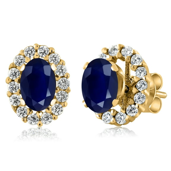 Gem Stone King 14K Yellow Gold Blue Apatite Dangle Earrings for Women ...