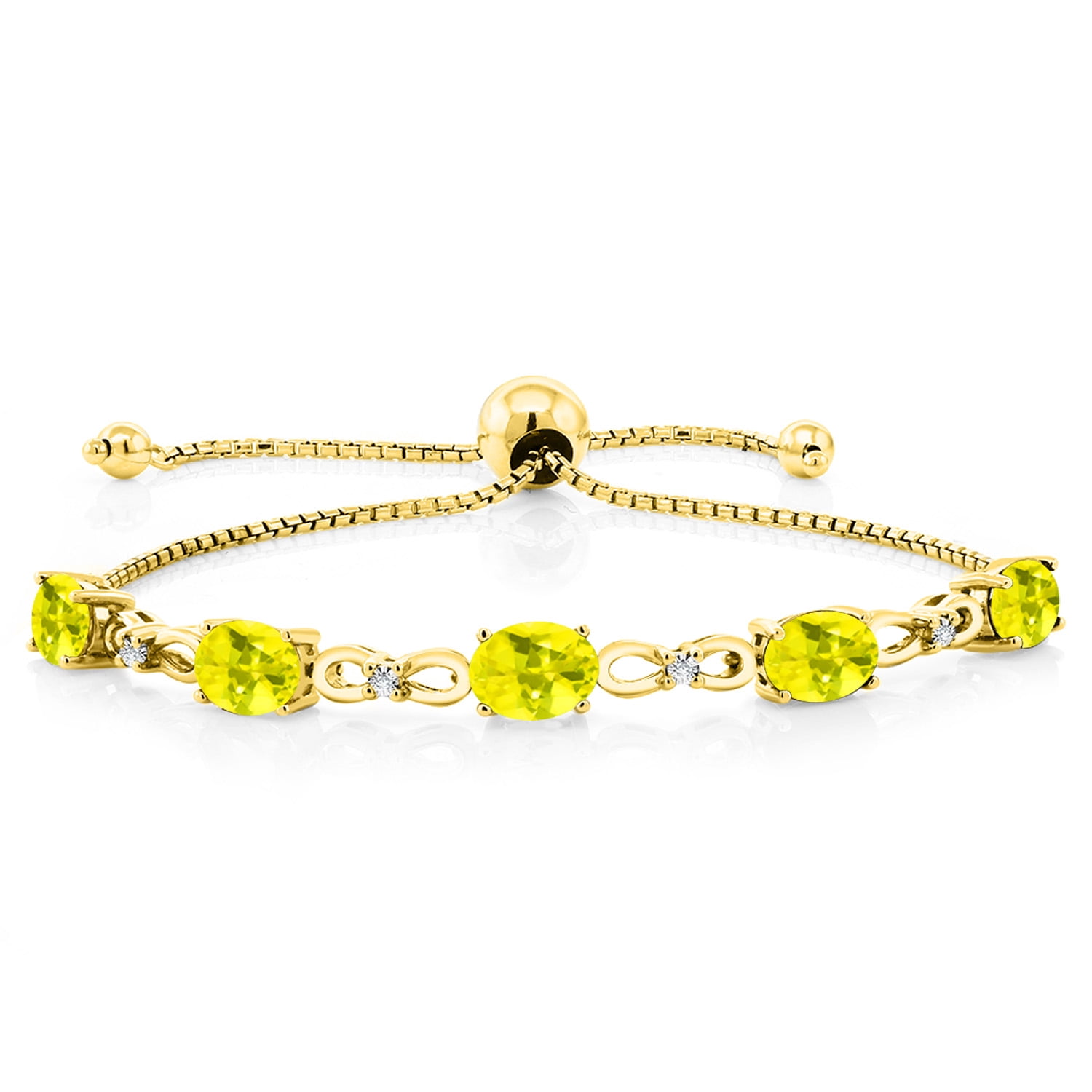 Gem Stone King 18K Yellow Gold Plated Silver Canary Mystic Topaz and ...