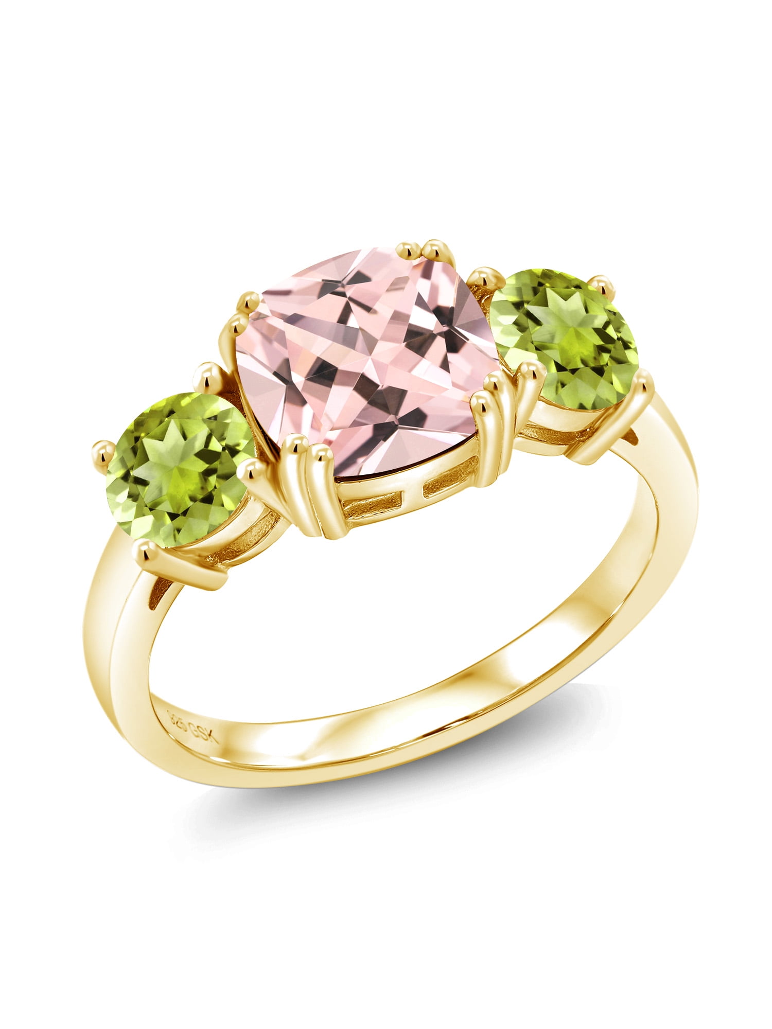 Gem Stone King 18K Yellow Gold Plated Silver Peach Nano Morganite and ...