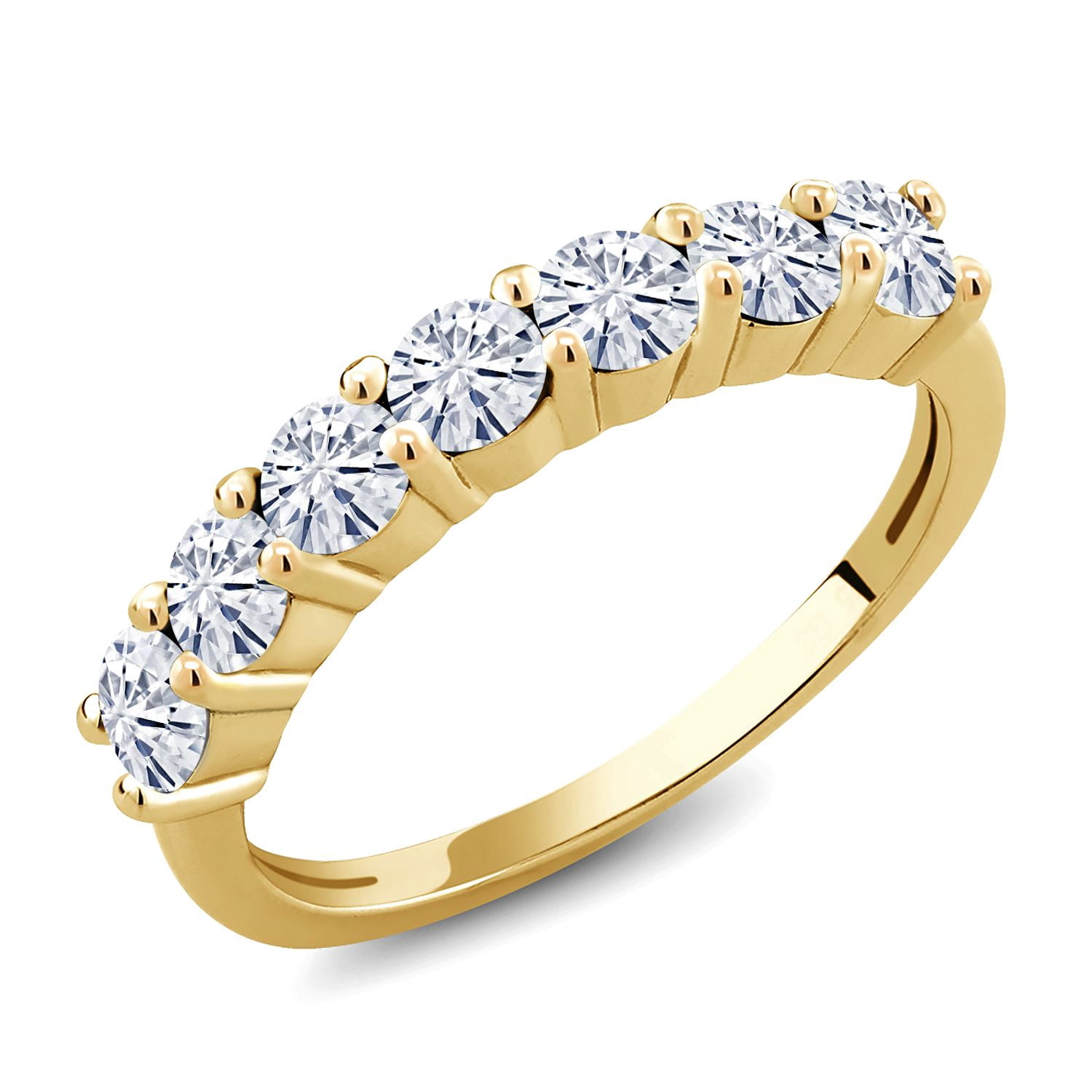 Gem Stone King 18K Yellow Gold Plated Silver Set with Moissanite ...